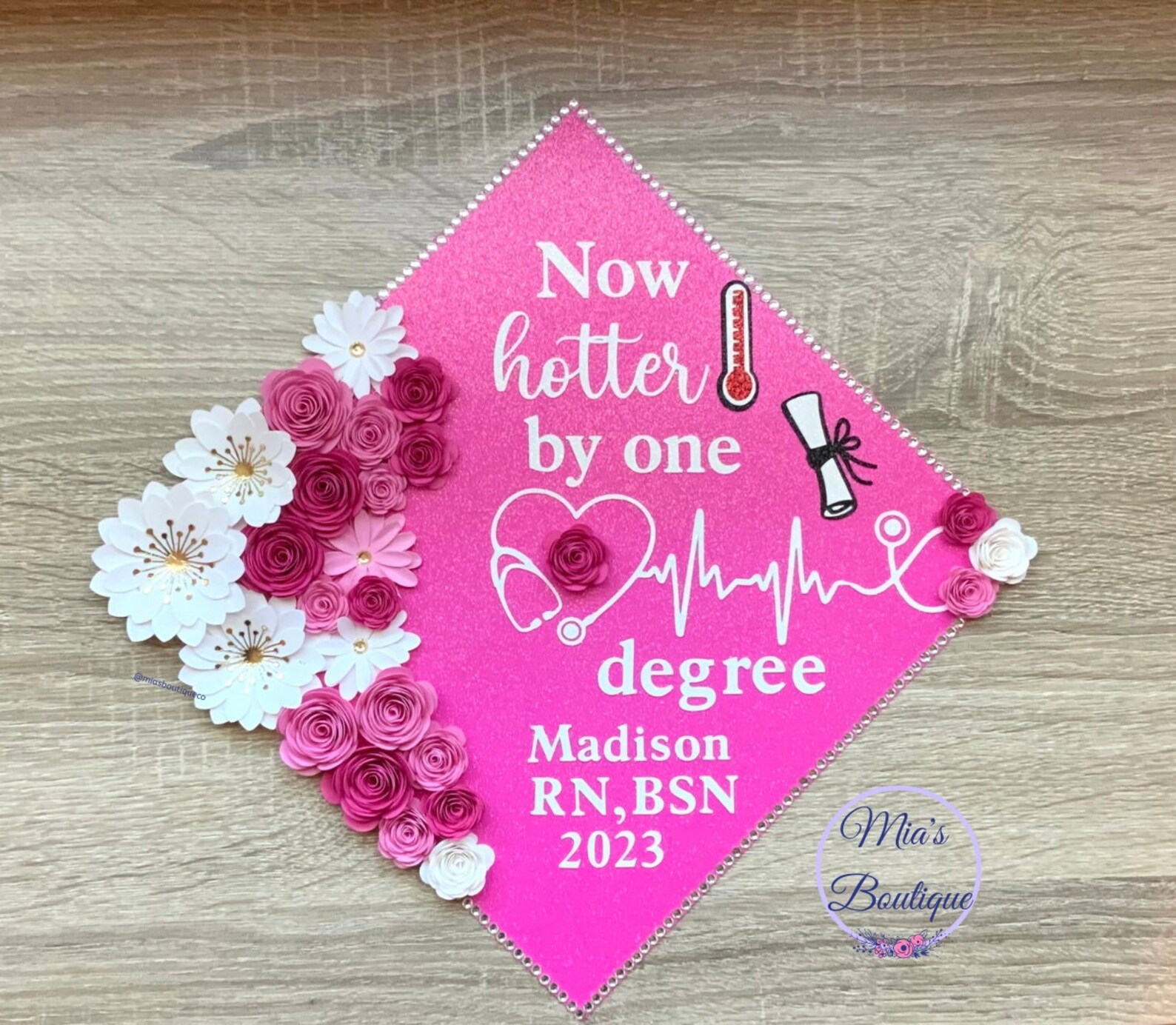 Handmade Nurse Graduation Cap Topper: Sunflower & Rose Decor - Etsy