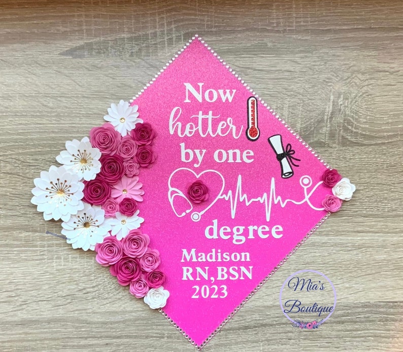 Nurse Graduation Cap Topper/ Nursing Grad Cap/ Floral - Etsy