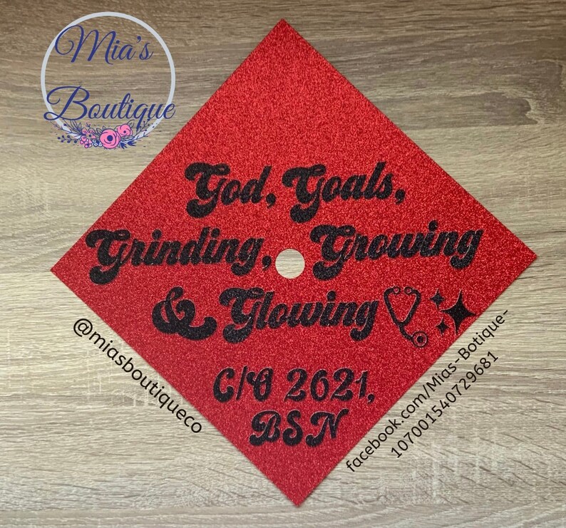 Custom Graduation Cap Cover Floral Glitter Grad Cap - Etsy