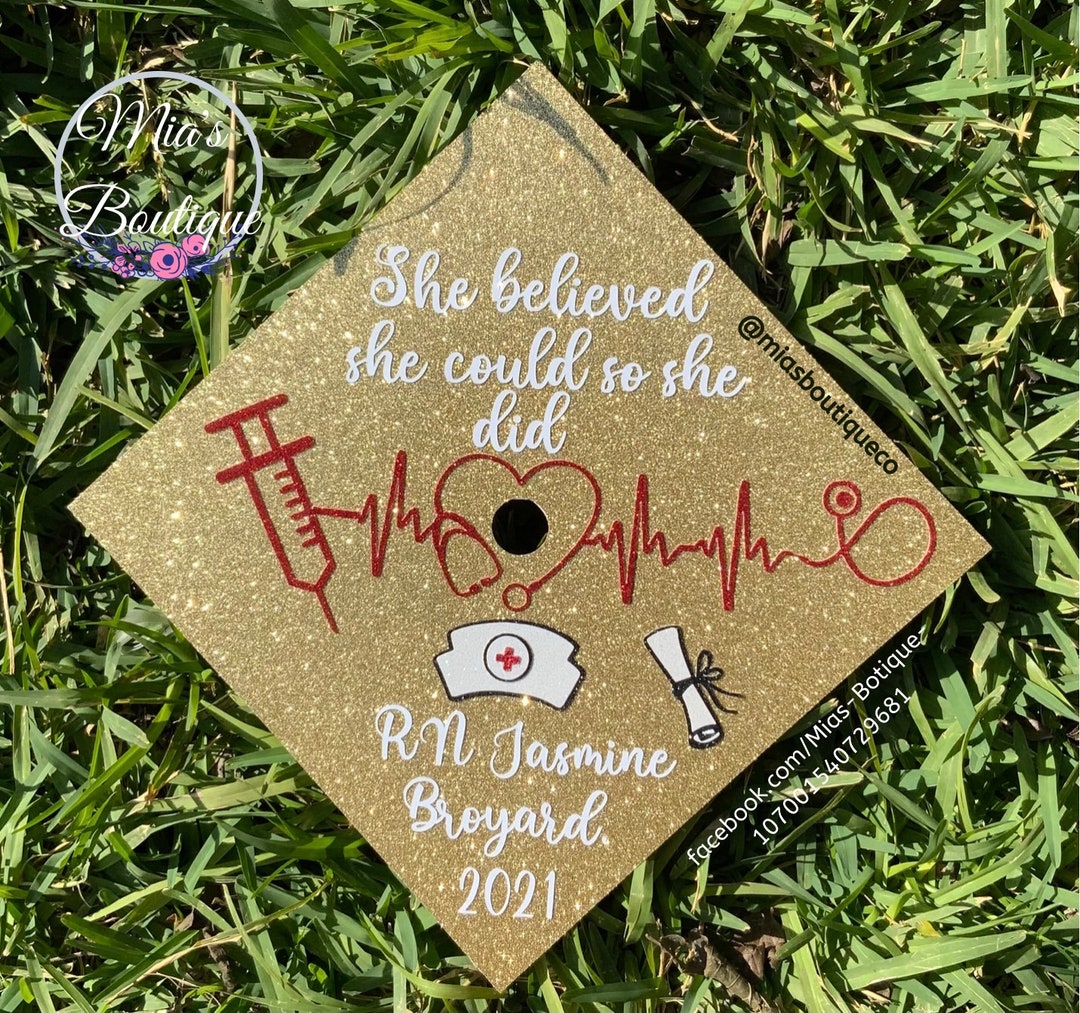 Custom Nurse Graduation Cap Topper Nurse Cap Topper Glitter Etsy Custom Nurse Graduation Cap Topper Nurse Cap Topper Glitter Etsy