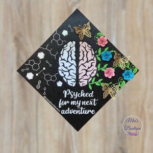Psychology Graduation Cap Cover Flower Grad Cap Psychology Grad Cap - Etsy