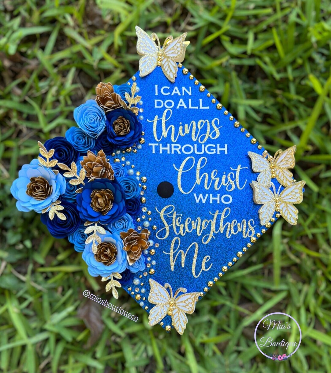 Custom Personalized Graduation Cap Topper Sunflowers Blue - Etsy
