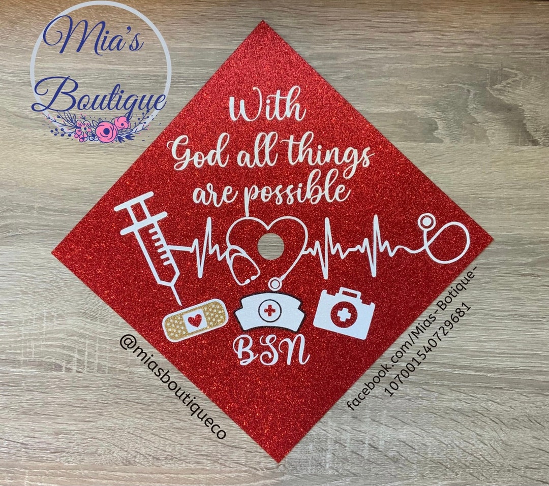 Custom Nurse Graduation Cap Topper: Handmade Floral Design - Etsy