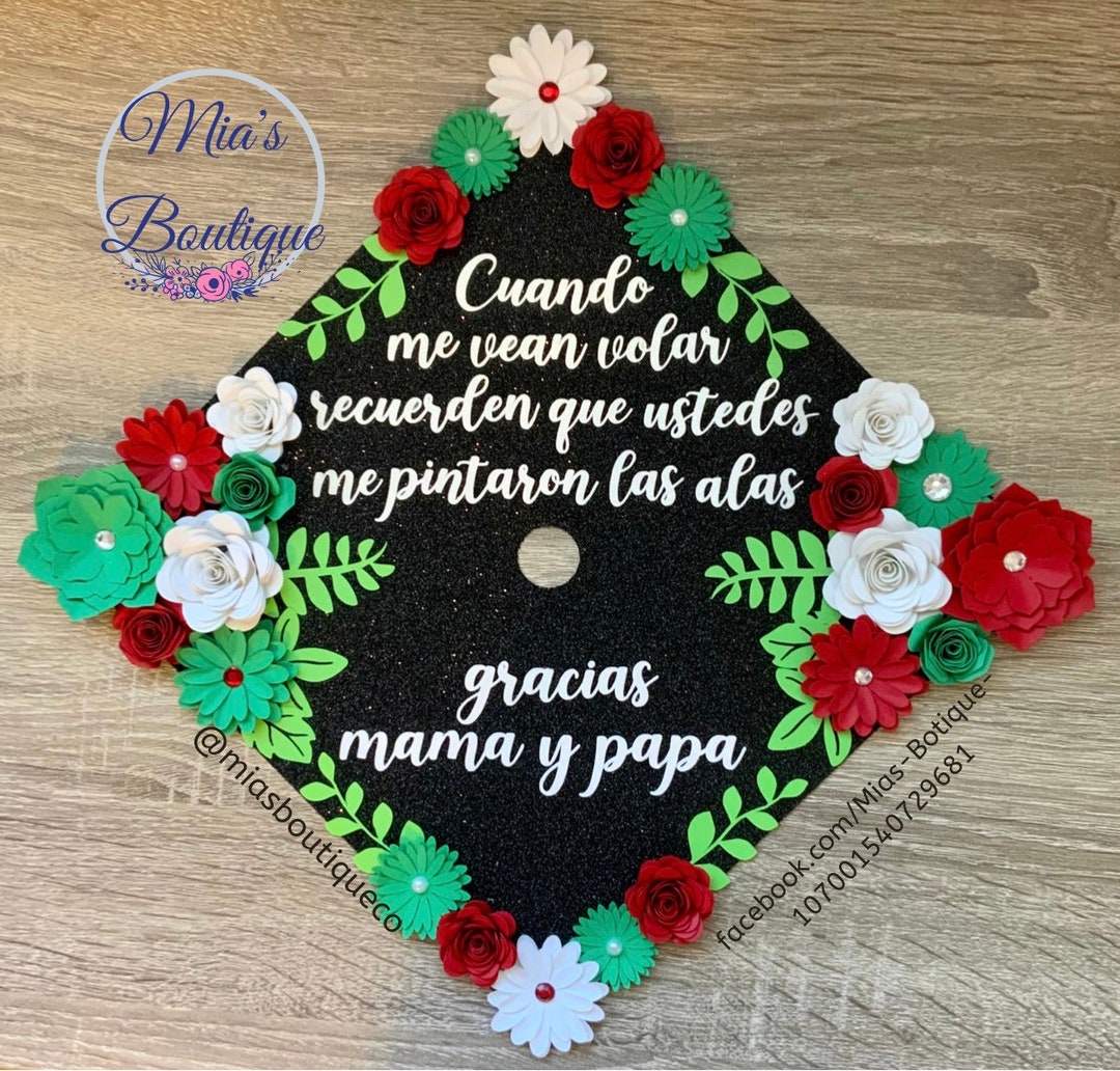 Floral Graduation Cap Topper: Custom Mexico/latino Design - Etsy