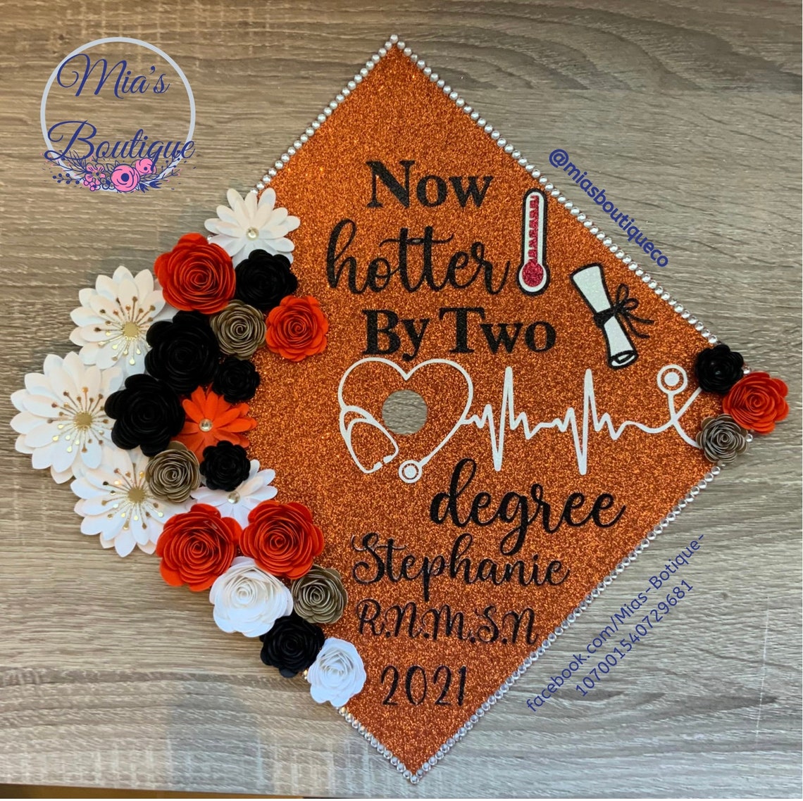 Nurse Graduation Cap Topper/ Nursing Grad Cap/ Floral | Etsy