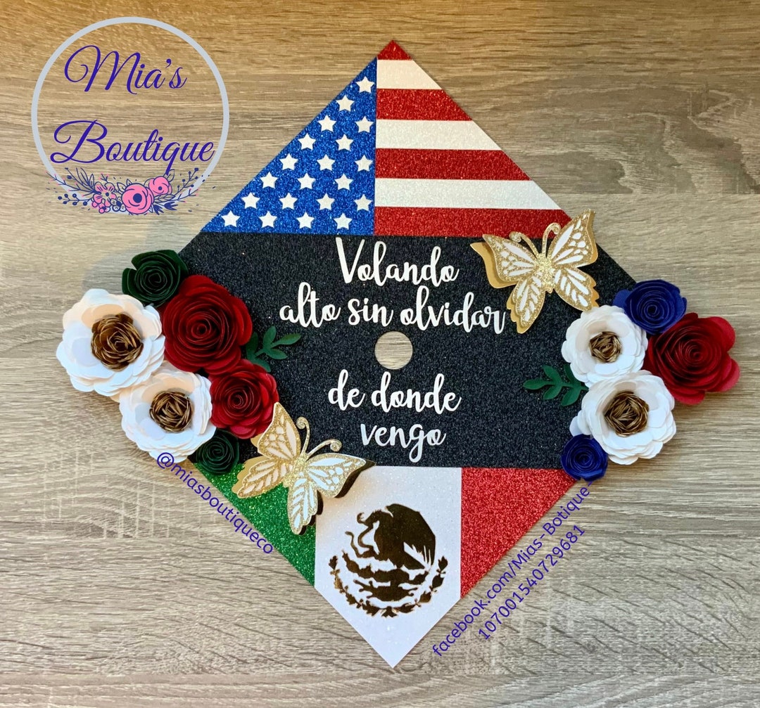 Mexico USA Graduation Cap Topper Latino Graduation Cap Etsy mexico-usa-graduation-cap-topper-latino-graduation-cap-etsy