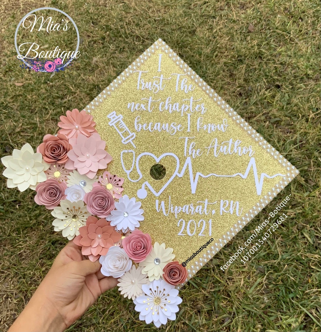 Nurse Graduation Cap Topper/ Nursing Graduation Cap / Floral ...