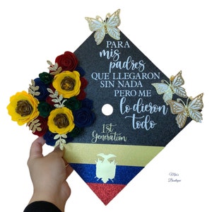 Ecuador Graduation Cap Topper Personalizes Floral Grad Cap - Etsy