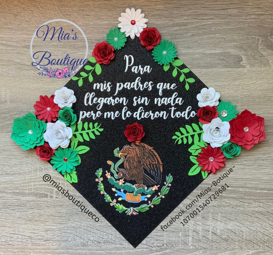 Handmade Floral Graduation Cap Topper: Mexico, Sunflower & Roses - Etsy