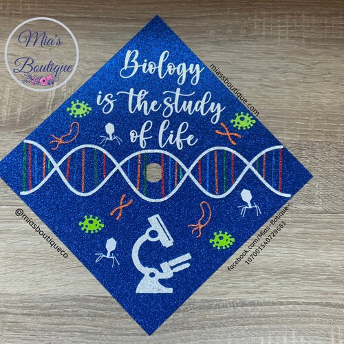Graduation Cap Topper/gold/ Biology - Etsy
