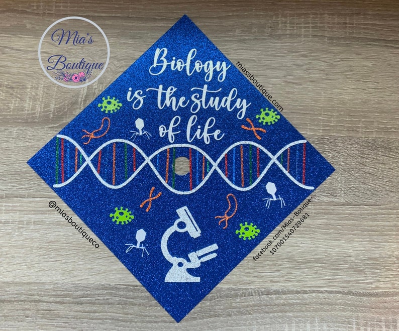 Graduation Cap Biology Graduation Cap Topper Microbiology Graduation ...