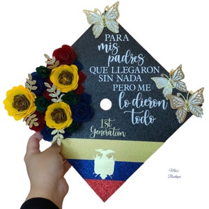 Ecuador Graduation Cap Topper Personalizes Floral Grad Cap - Etsy