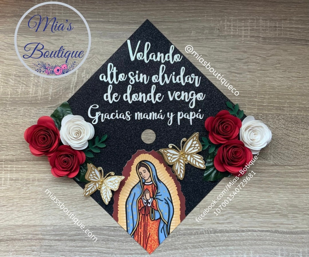 Graduation Cap Virgin Mary Mexico Graduation Topper Virgin Mary ...