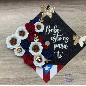 Custom Puerto Rico Graduation Cap Topper Personalized Floral Grad Cap ...