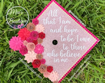 Pink Floral Grad Cap / Custom Graduation Topper / Graduation | Etsy