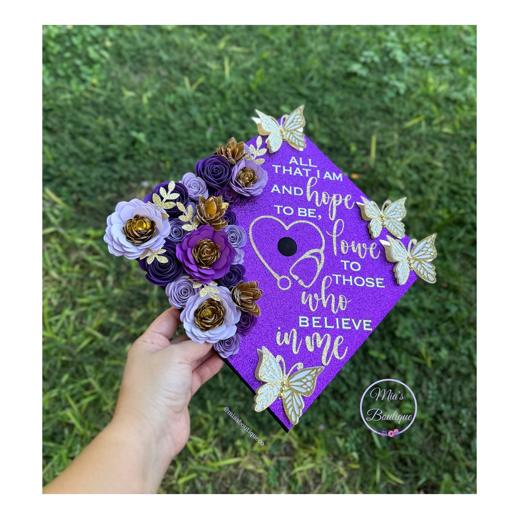 Custom Personalized Graduation Cap Topper - Heart Stethoscope Design ...