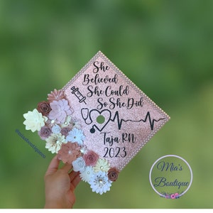 Nursing Personalized Graduation Cap Topper Heart Stethoscope Nurse ...