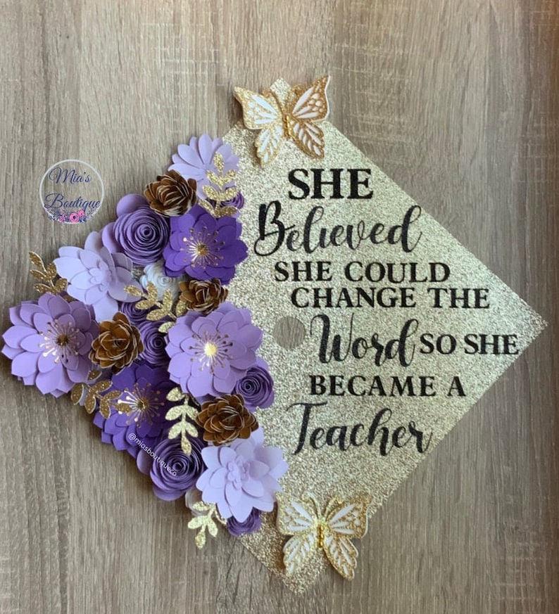 Custom Graduation Cap Topper/ Graduation Cap/ Floral - Etsy