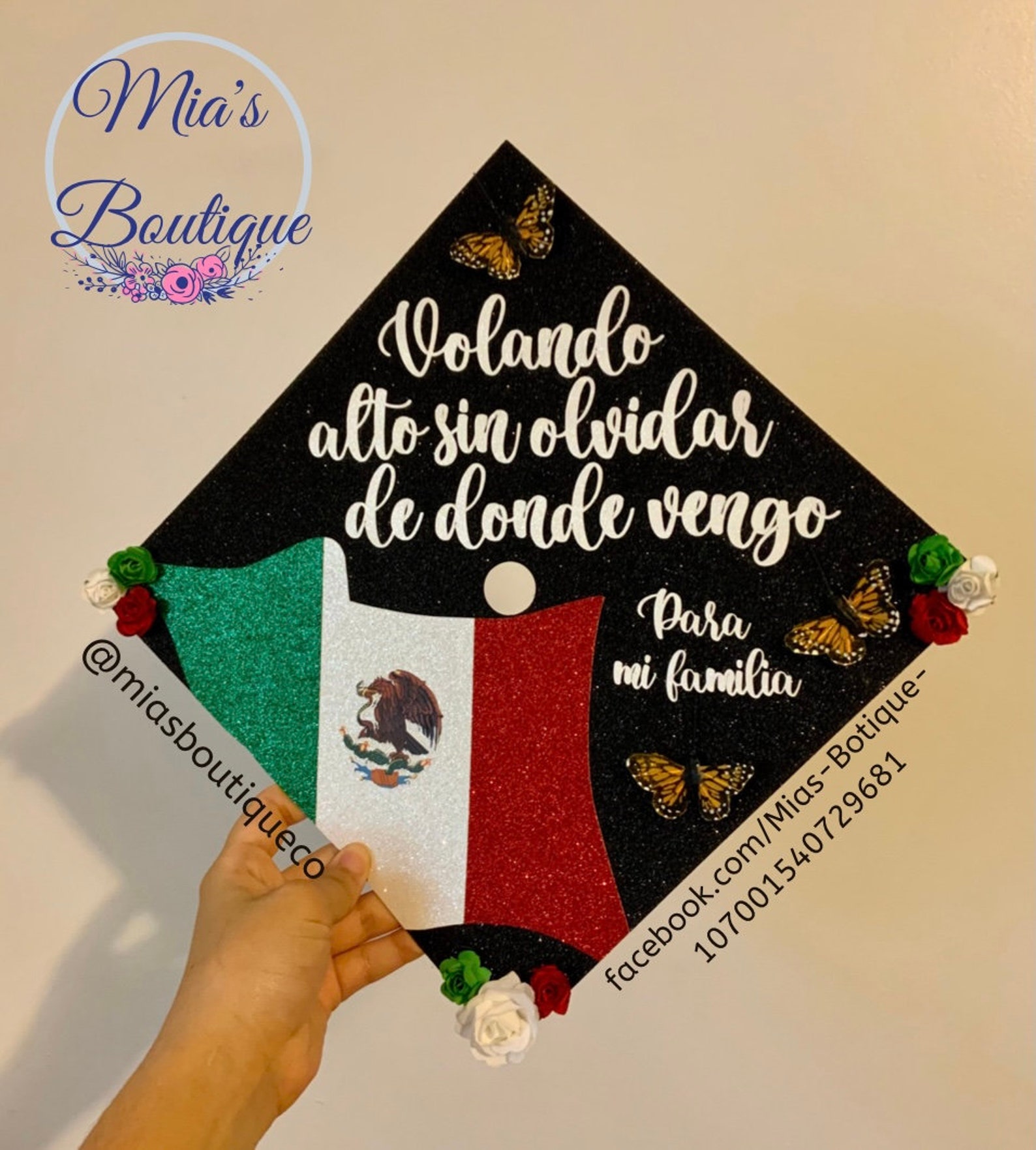 Mexico Graduation Cap Topper/ Latino Graduation Cap/ Floral | Etsy