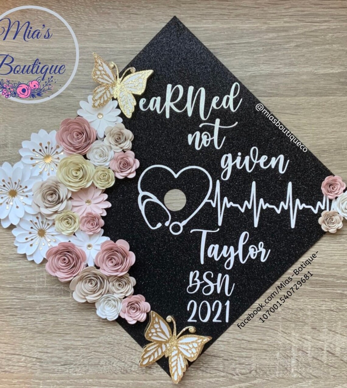 Custom Nurse Graduation Cap Topper Nursing Grad Cap Topper Floral ...