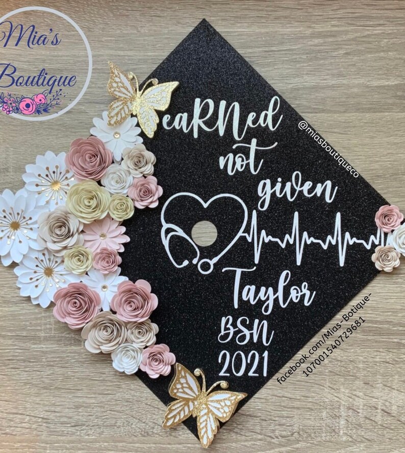 Custom Nurse Graduation Cap Topper Nursing Grad Cap Topper Floral ...