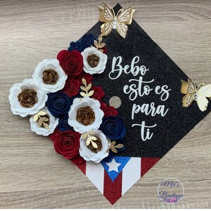 Custom Puerto Rico Grad Cap Topper Floral Grad Cap - Etsy