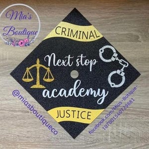 Criminal Justice Graduation Cap Topper: Custom Academy Design - Etsy