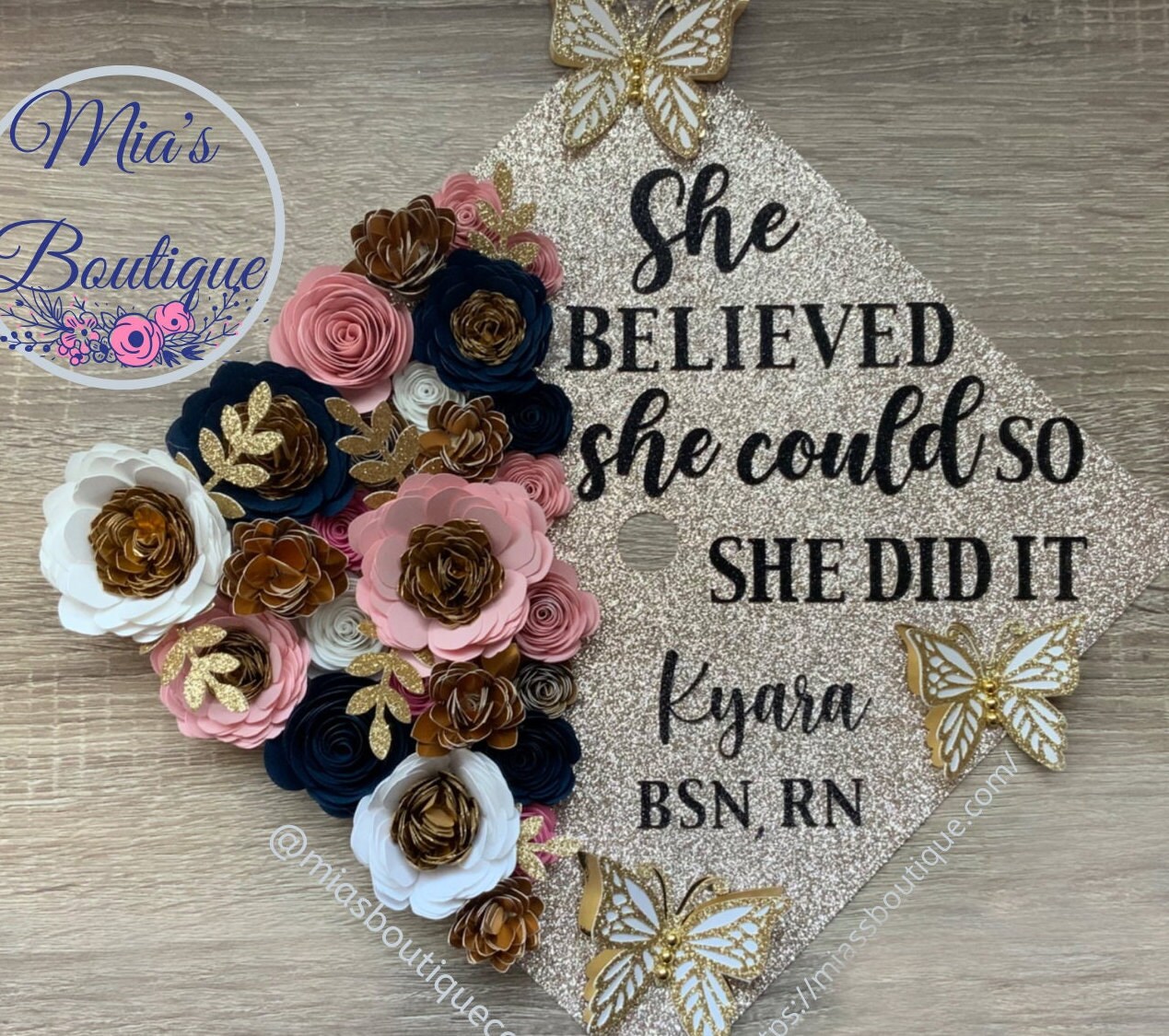 Custom Graduation Cap Topper/ Graduation Cap/ Floral - Etsy