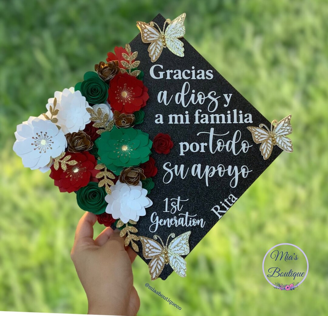 Mexico Graduation Cap Topper Custom Mexican Graduation Cap Floral ...