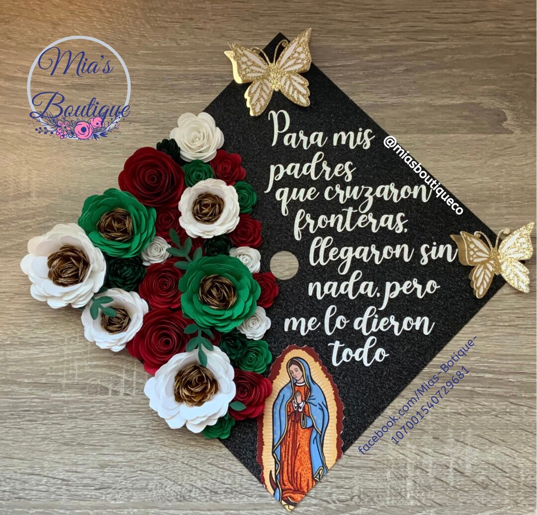 Virgin Mary Graduation Cap Topper: Mexican Heritage, Custom Design - Etsy