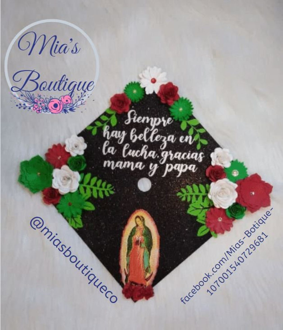 Graduation Cap Virgin Mary Mexico Graduation Topper Virgin Mary ...