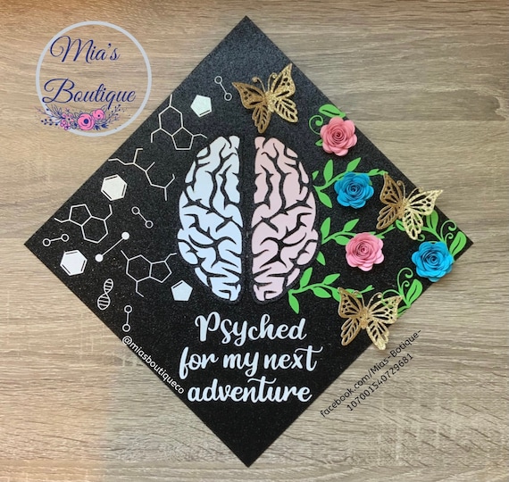 Psychology Graduation Cap / Glitter Graduation Cap / Flower - Etsy