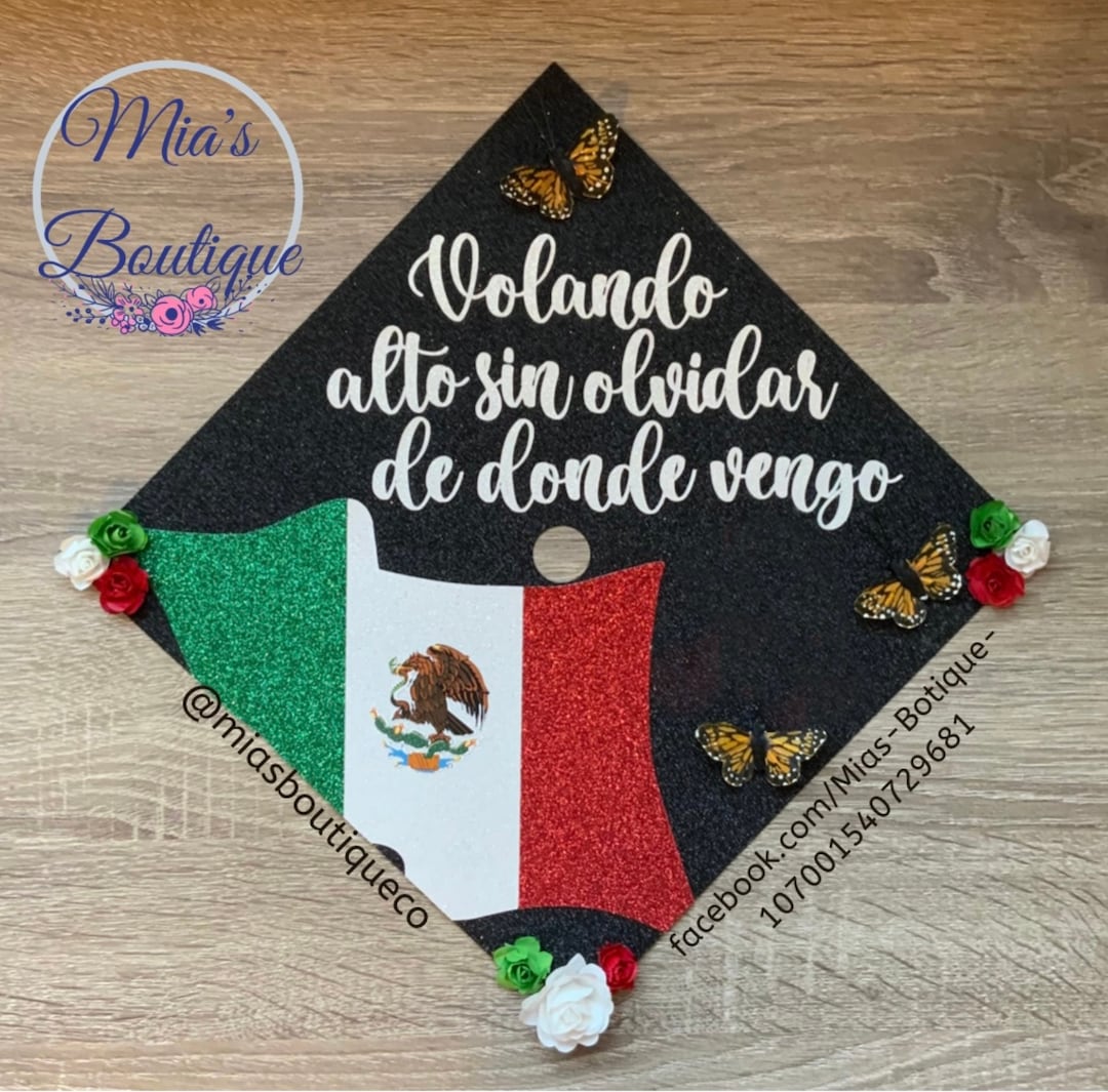 Handmade Mexican Flag Graduation Cap Topper: Floral Graduation Cover - Etsy
