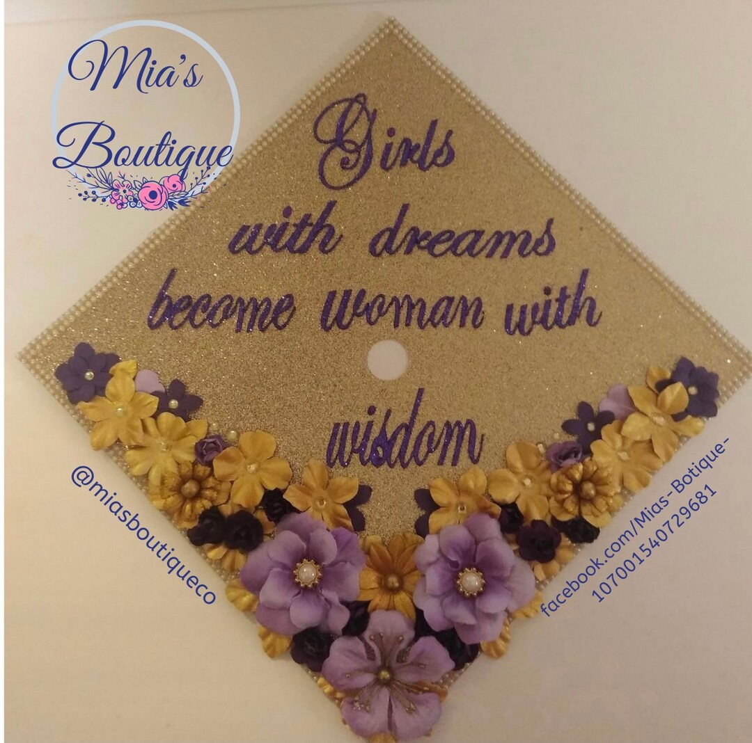 Nurse Graduation Cap Topper/ Nursing Graduation Cap/ Floral Graduation ...