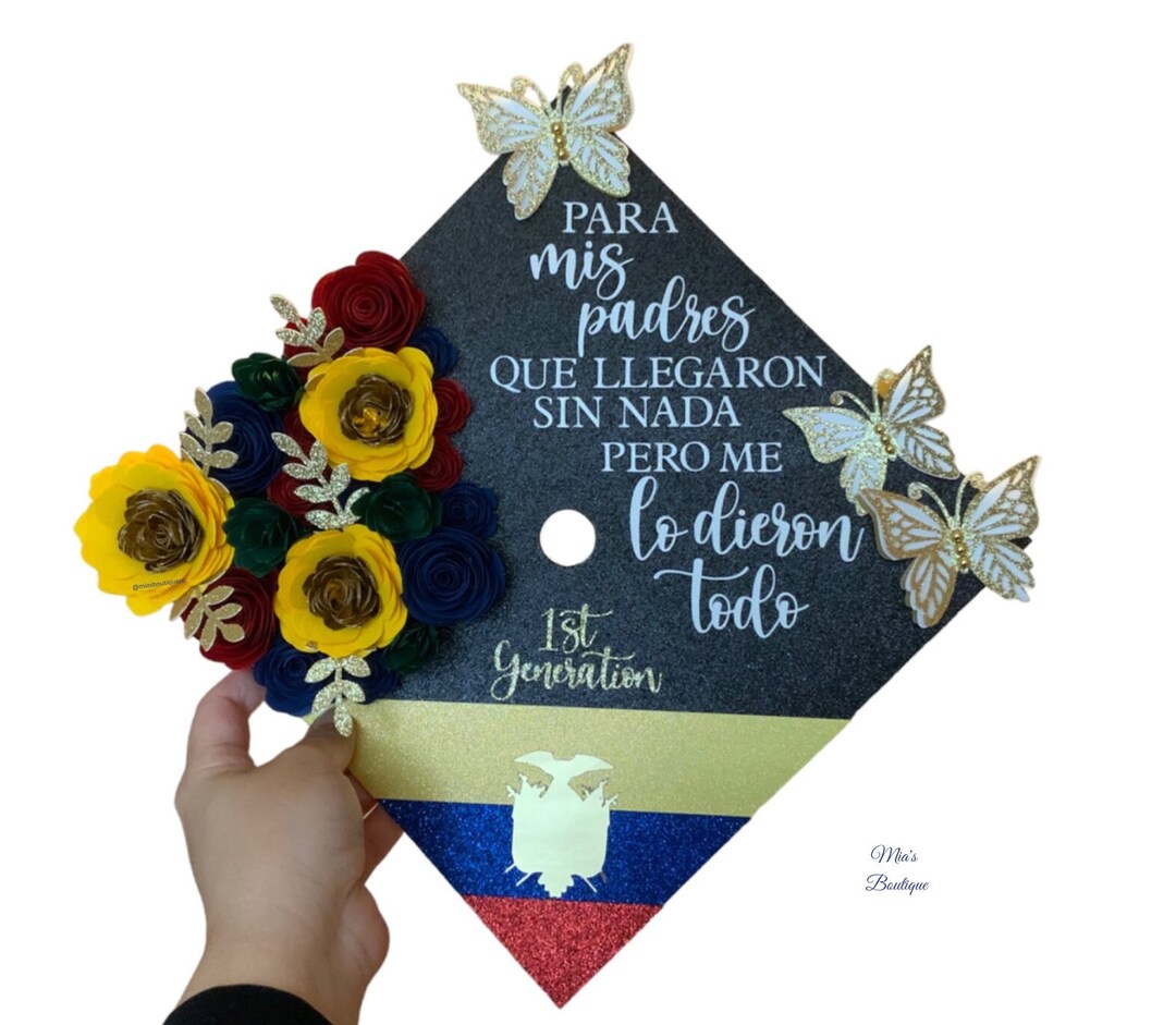 Ecuador Graduation Cap Topper Personalizes Floral Grad Cap - Etsy