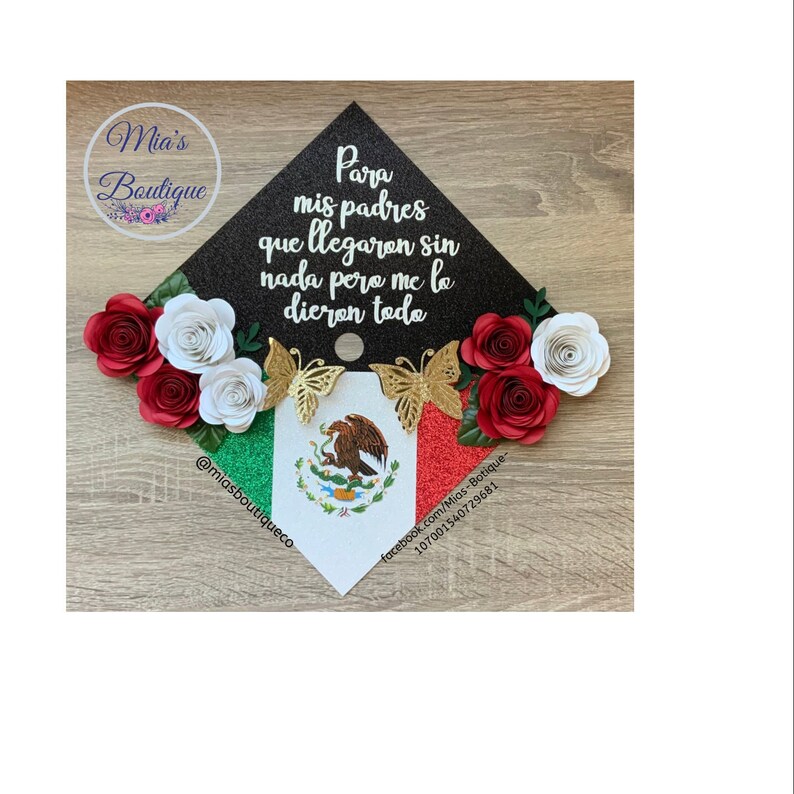 Mexico Graduation Cap Topper/ Latino Graduation Cap/ Floral - Etsy