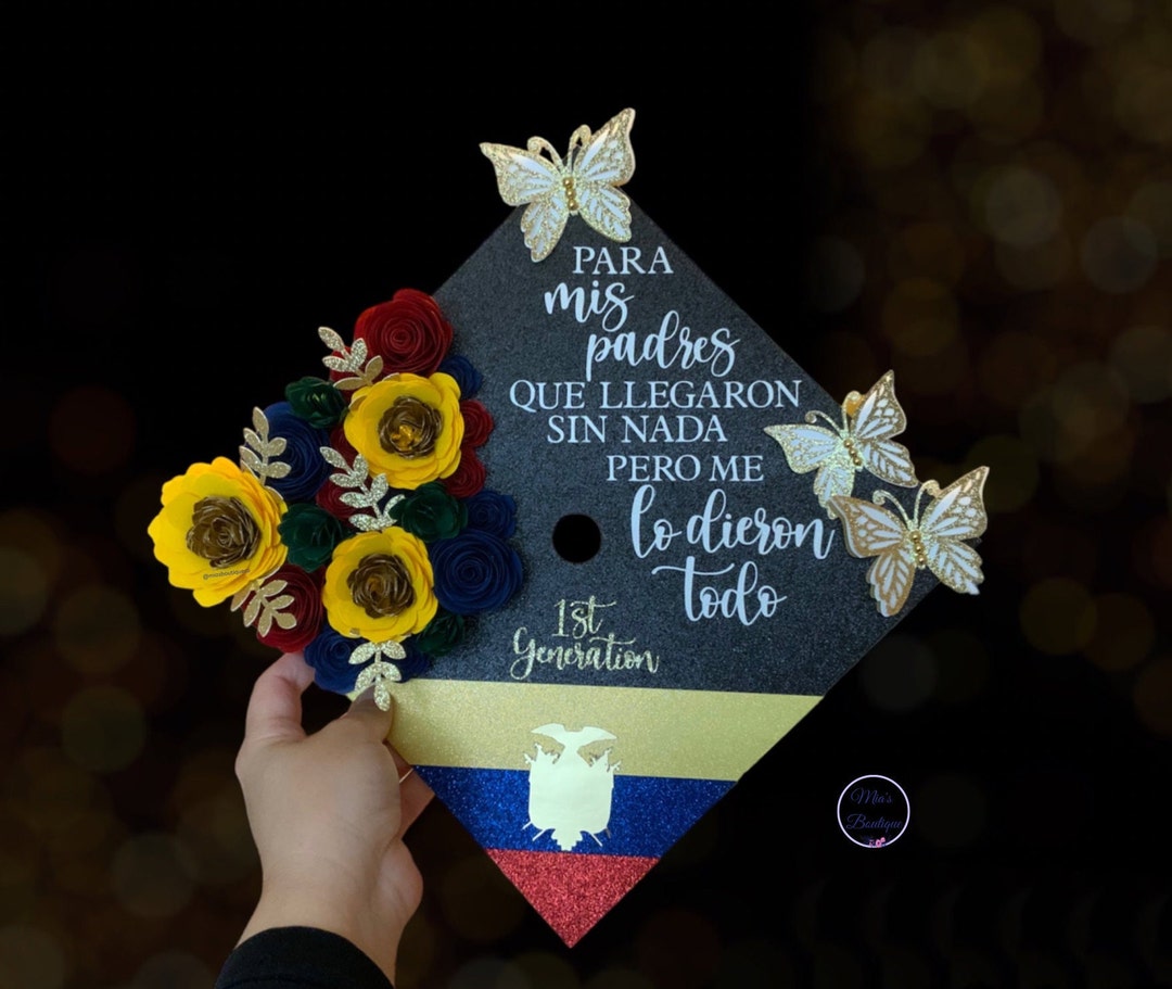 Ecuador Graduation Cap Topper Personalizes Floral Grad Cap - Etsy