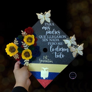Ecuador Graduation Cap Topper Personalizes Floral Grad Cap - Etsy