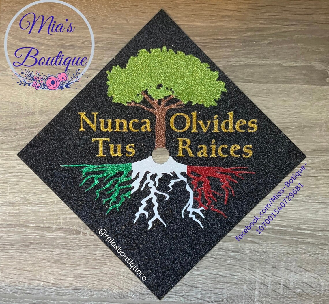 Mexico Graduation Cap Topper Latino Graduation Cap Floral Graduation ...
