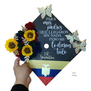 Ecuador Graduation Cap Topper Personalizes Floral Grad Cap - Etsy