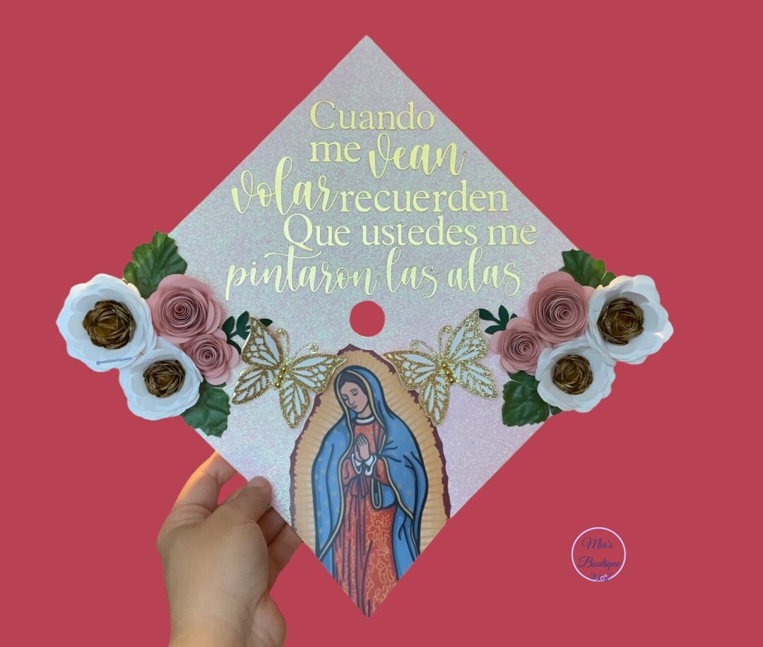 Virgin Mary Graduation Cap Topper: Handmade Floral Decoration - Etsy