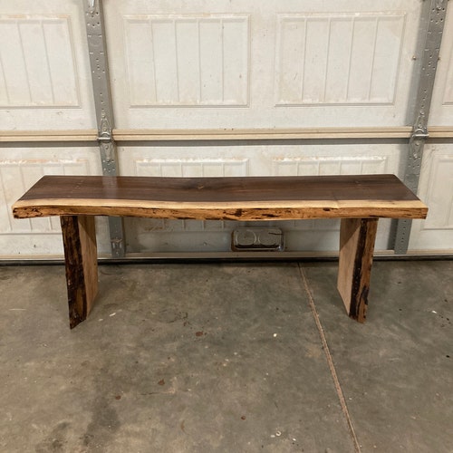 Handmade Live Edge Black Walnut Bench Custom Metal Legs - Etsy