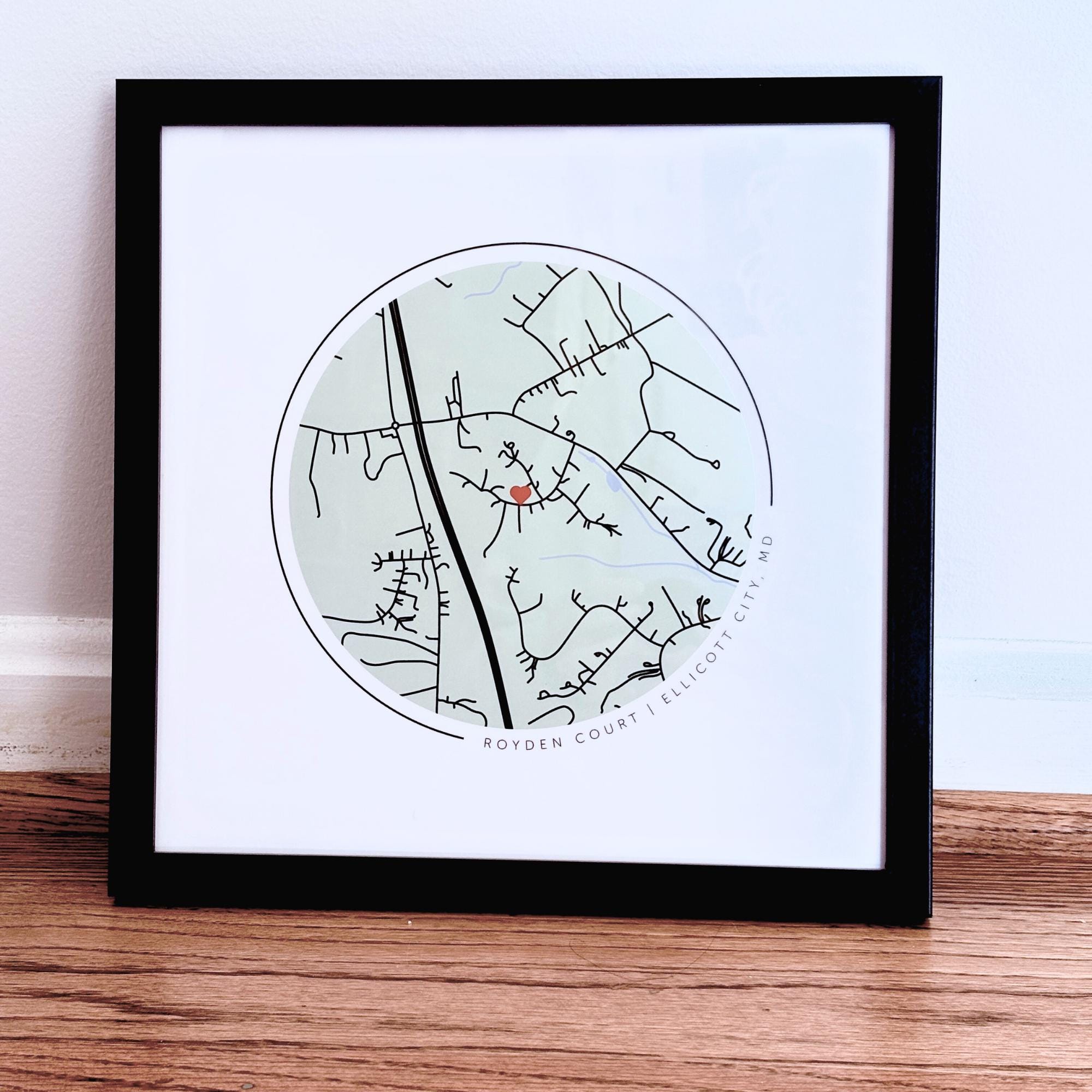 Custom Hand Drawn Location Map Art | Personalized Gift (digital ...