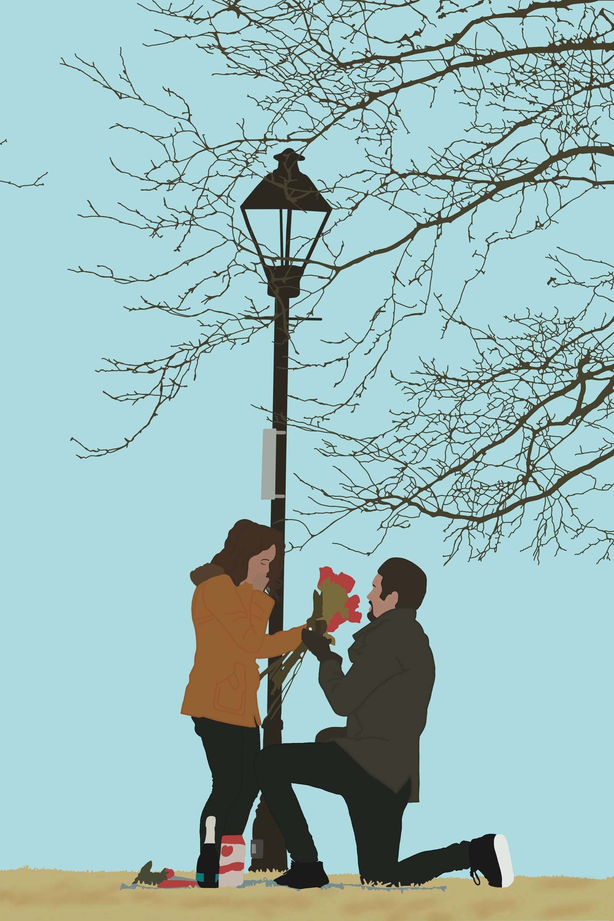 Custom Color Block Faceless Portrait (2 People) - DIGITAL PRINTABLE ...