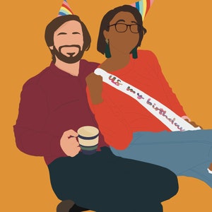 Custom Color Block Faceless Portrait (2 People) - DIGITAL PRINTABLE ...