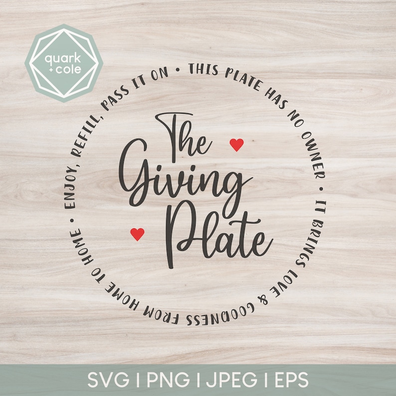 The Giving Plate - Cut File - Holiday Design - Thanksgiving Gift ...