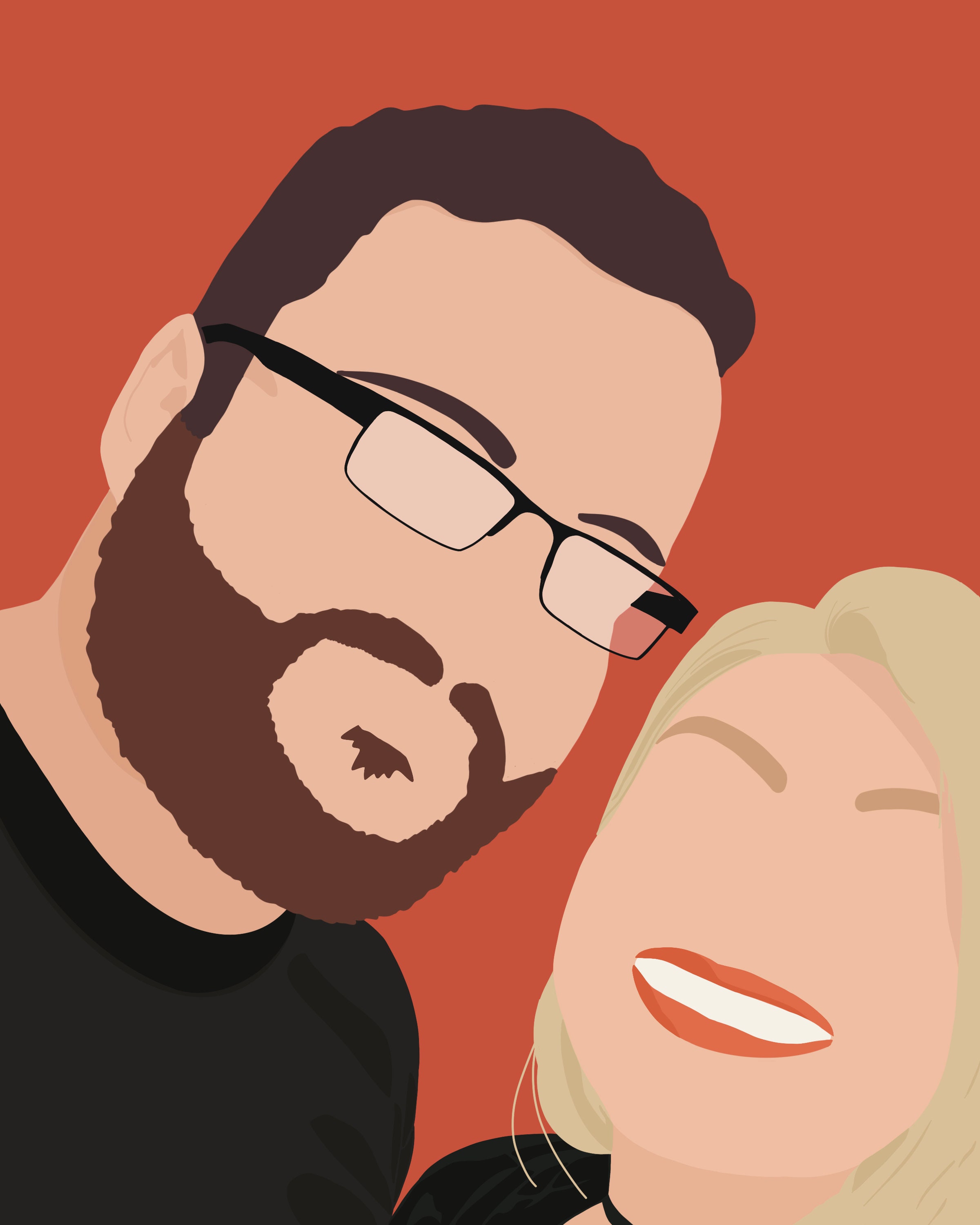 Custom Color Block Faceless Portrait 2 People DIGITAL PRINTABLE FILE - Etsy