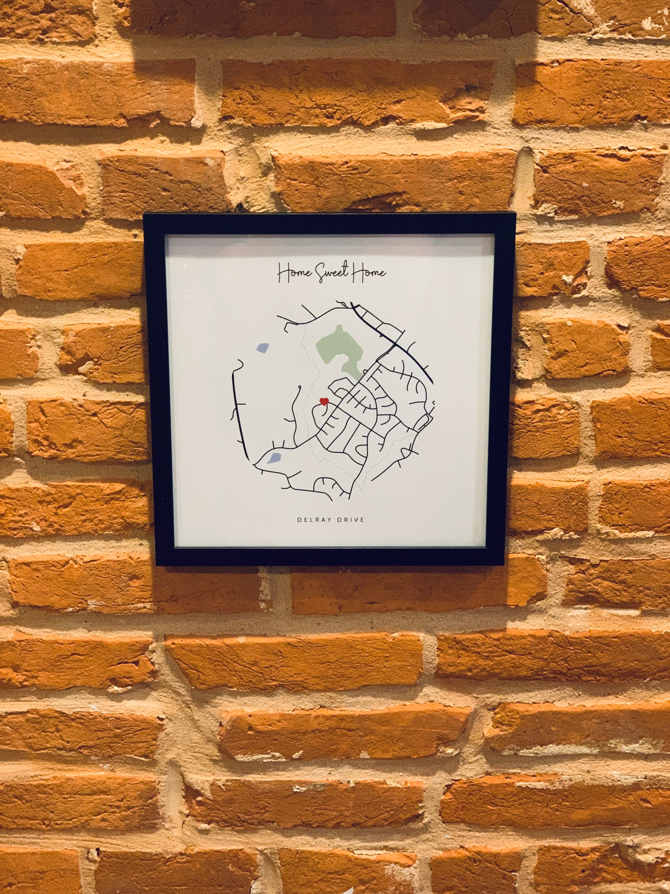 Custom Personalized Map FRAMED Physical Product Home Sweet - Etsy