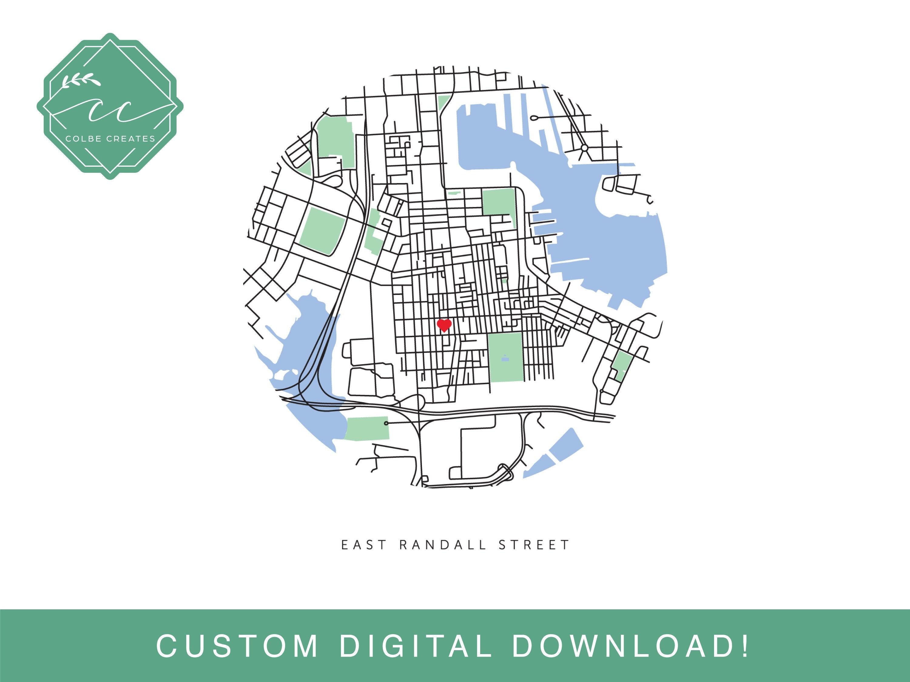 Custom Personalized Map PRINTABLE FILE Home Sweet Home - Etsy