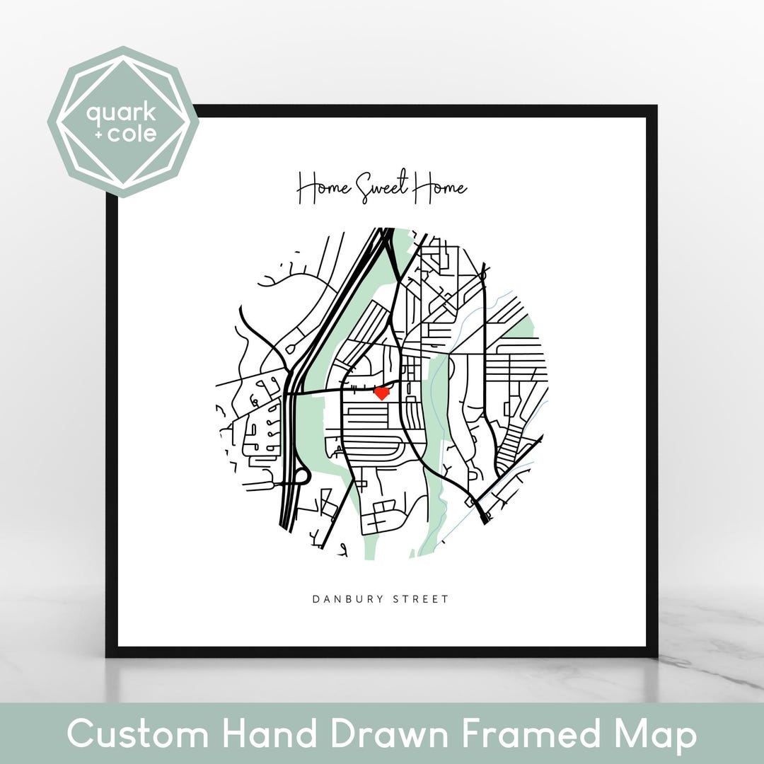LOCAL PICKUP Only - FRAMED Custom Map - Etsy